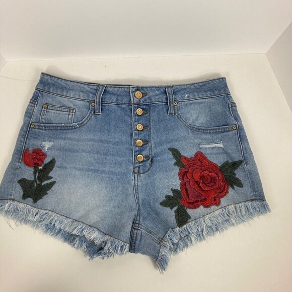 NOBO | Shorts | Womens Nobo High Rise Floral Rose Embroidered Button ...